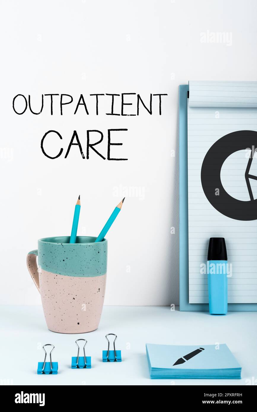 Handwriting text Outpatient Care, Word for the final result of ...