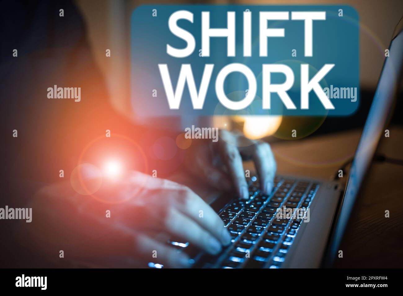 Writing displaying text Shift Work, Concept meaning work comprising ...