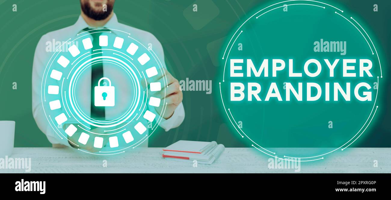 Hand writing sign Employer Branding, Concept meaning Process of ...