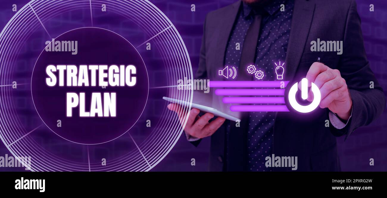 Handwriting text Strategic Plan, Business idea A process of defining ...