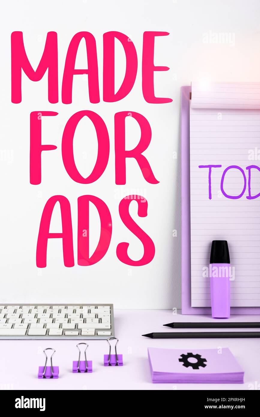 Text showing inspiration Made For Ads, Business idea Marketing ...