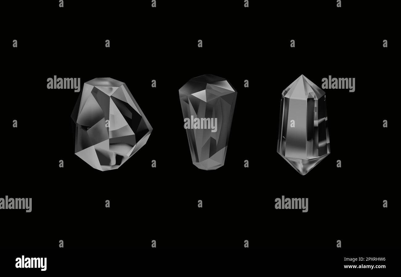 Glass shiny crystals with different shades reflecting light.A ...