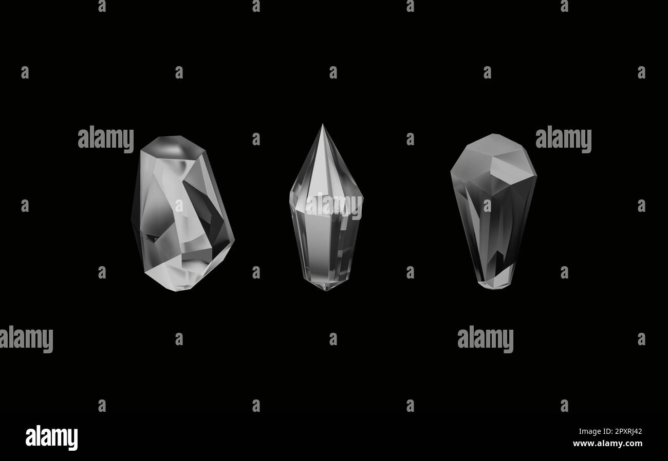 Glass shiny crystals with different shades reflecting light.A ...