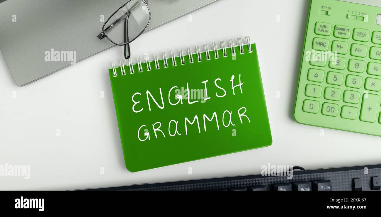 Hand writing sign English Grammar, Business overview courses cover all ...