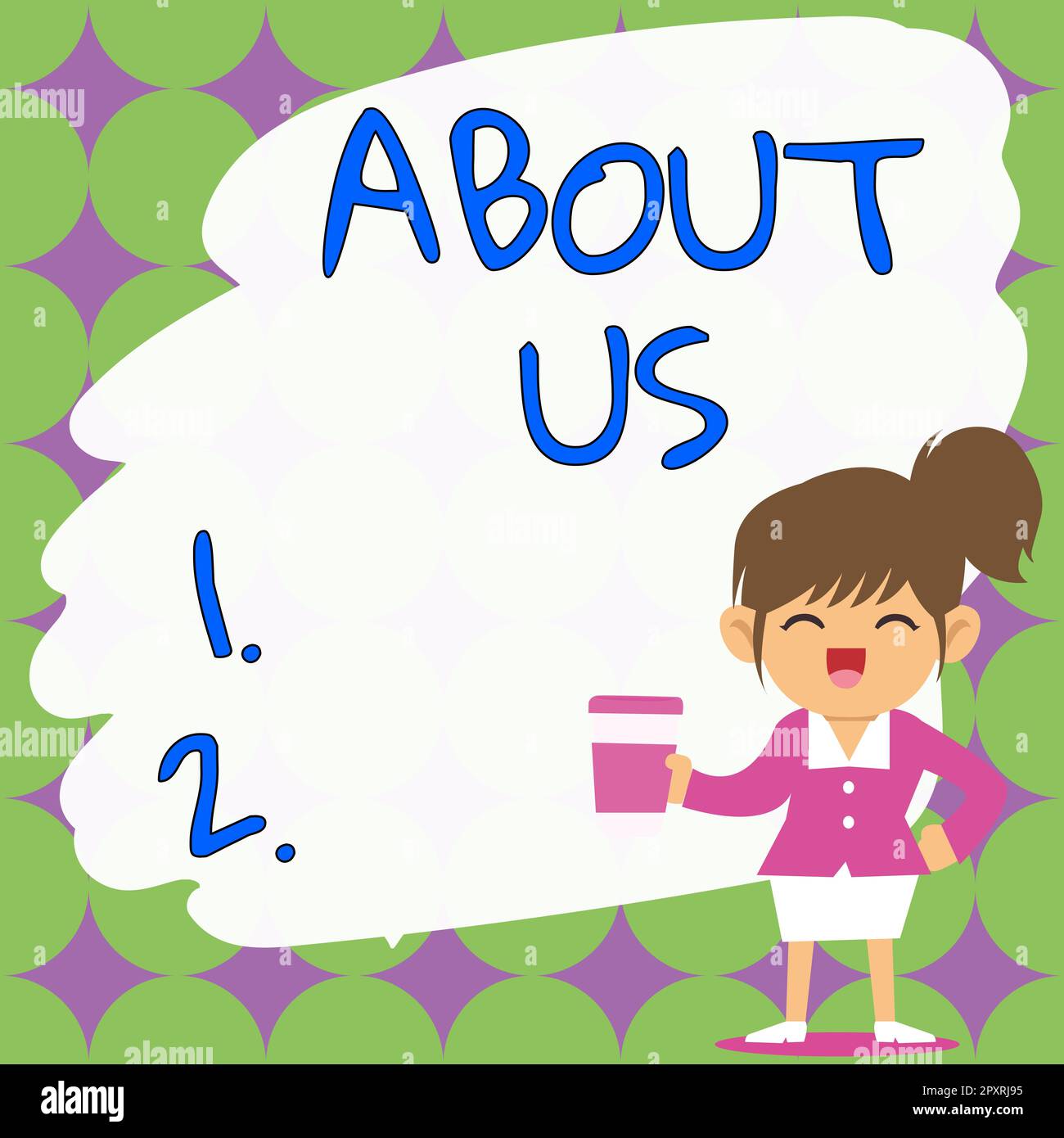 Sign displaying About Us, Word for to introduce who or what something ...