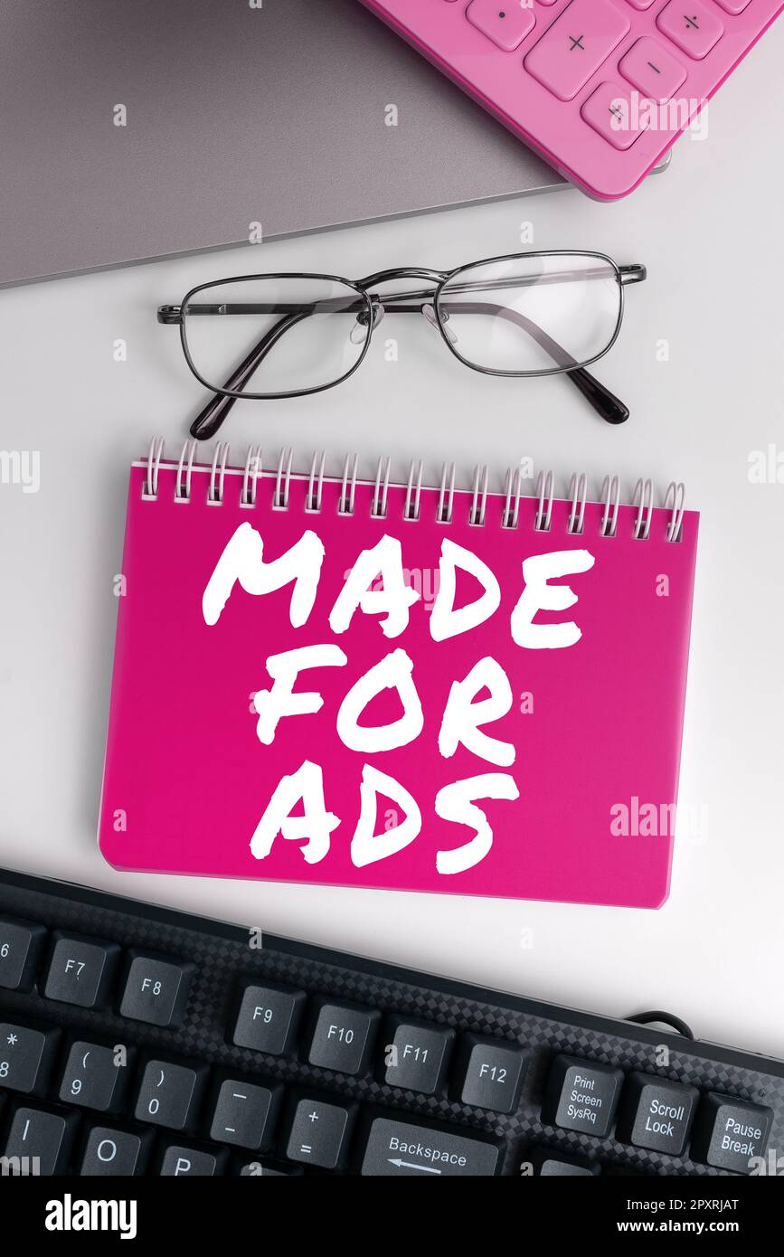 Text caption presenting Made For Ads, Conceptual photo Marketing ...