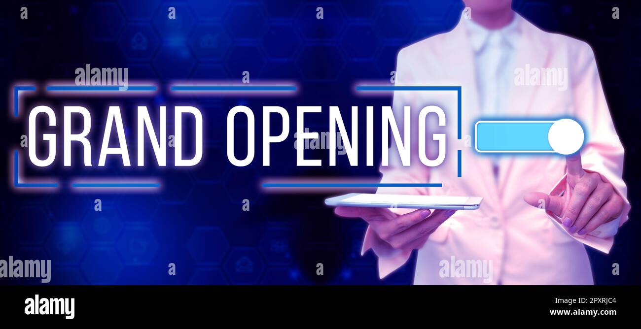 Text sign showing Grand Opening, Business idea Ribbon Cutting New ...