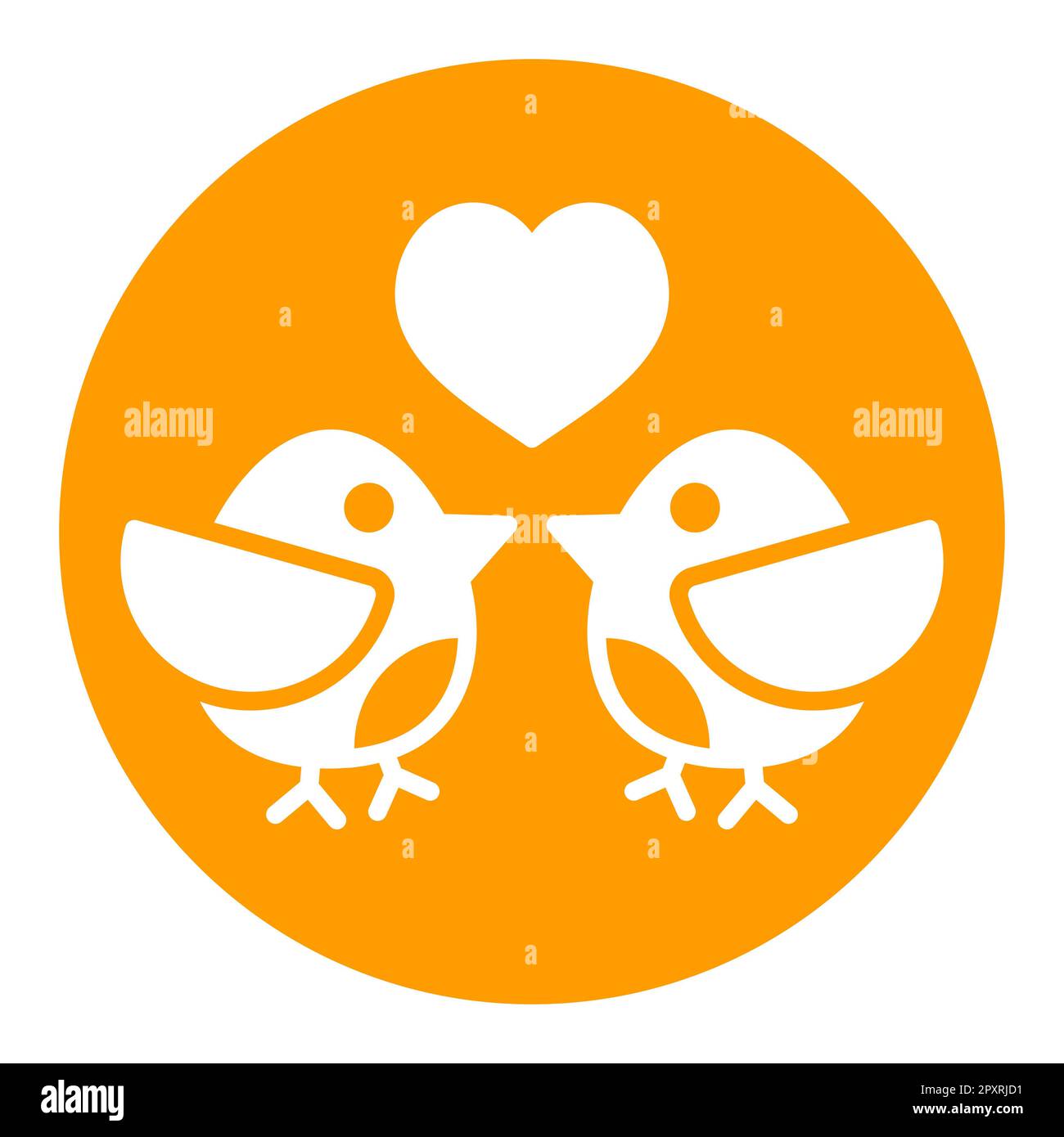 Love birds glyph icon. Couple in love symbol. Valentine day. Vector ...