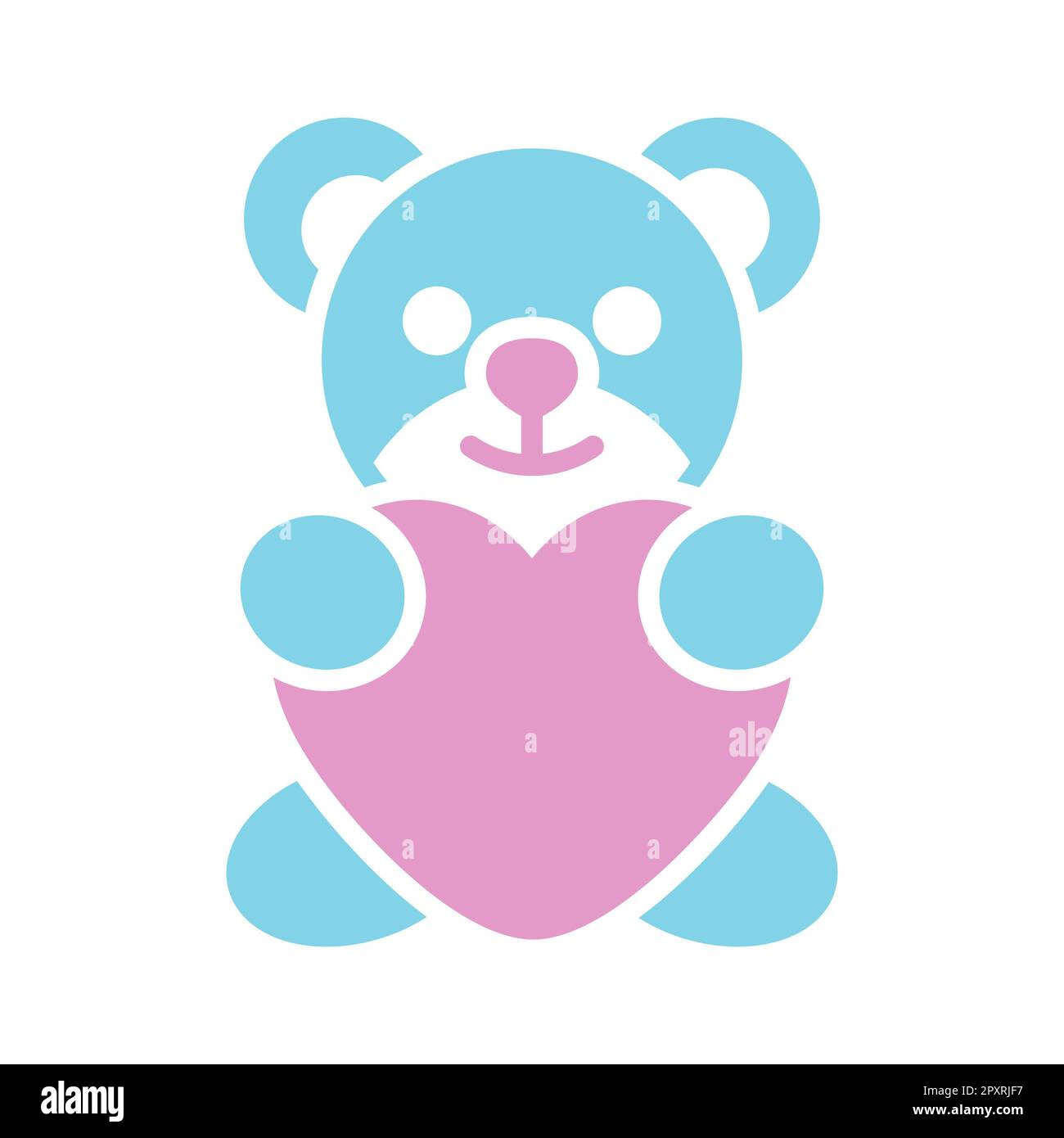 Teddy holding in the paws of big heart glyph icon. Valentine day symbol ...