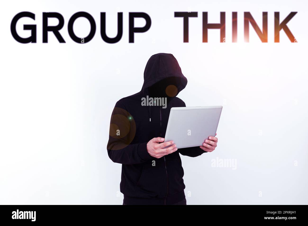 Text showing inspiration Group Think, Concept meaning gather either ...