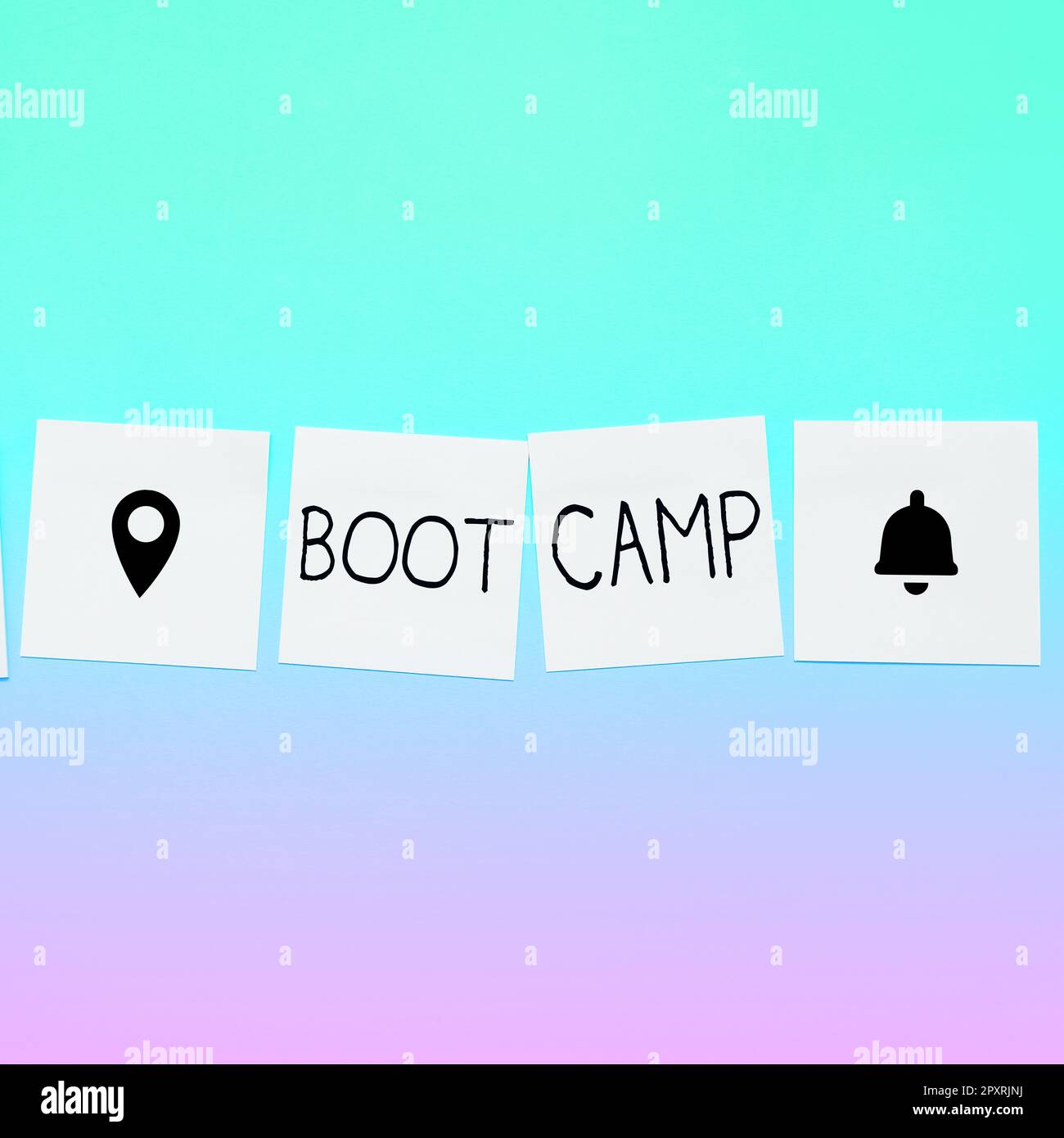 Sign displaying Boot Camp, Word for Military training camp for new ...