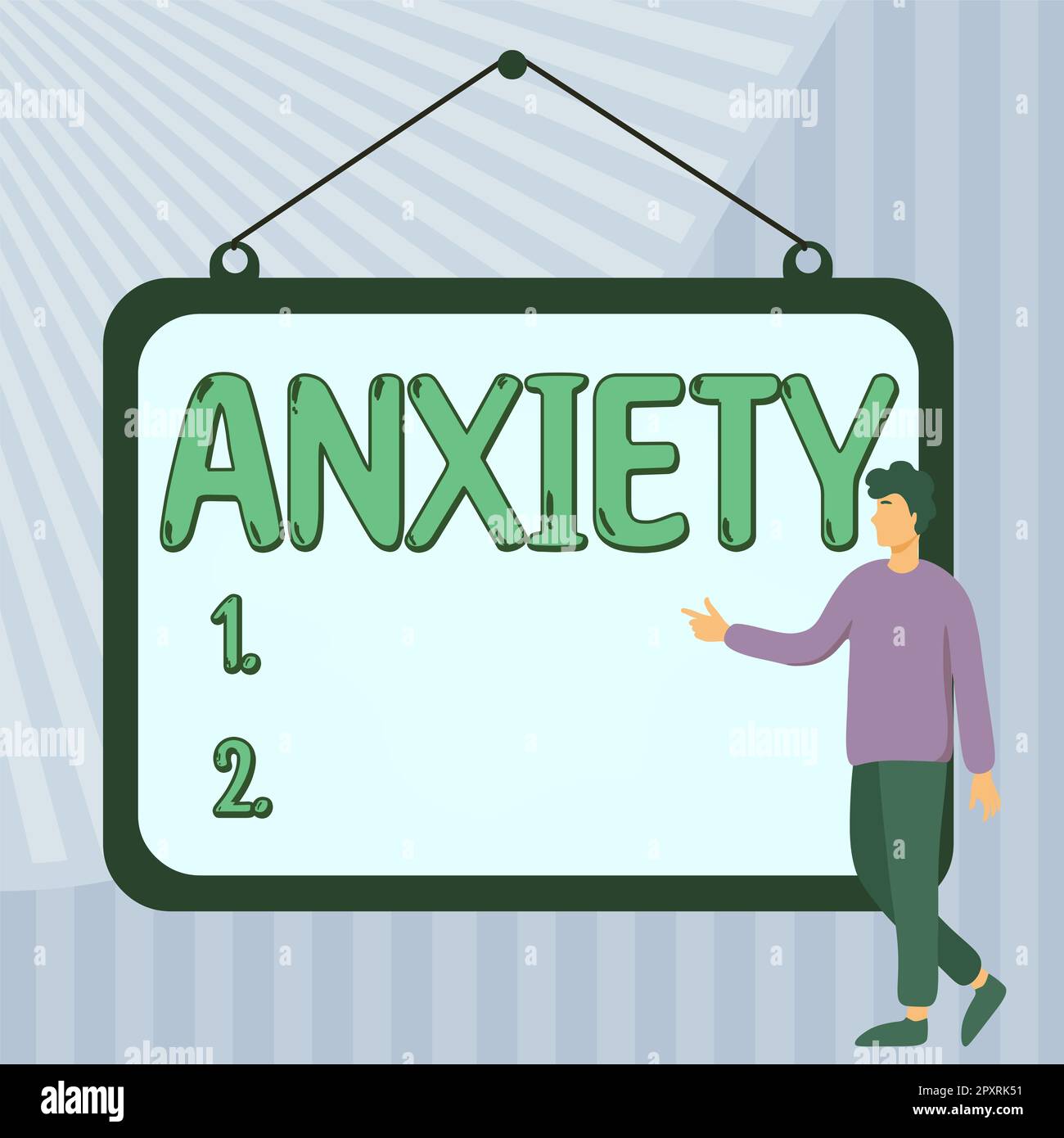 Text caption presenting Anxiety, Business showcase Excessive uneasiness ...