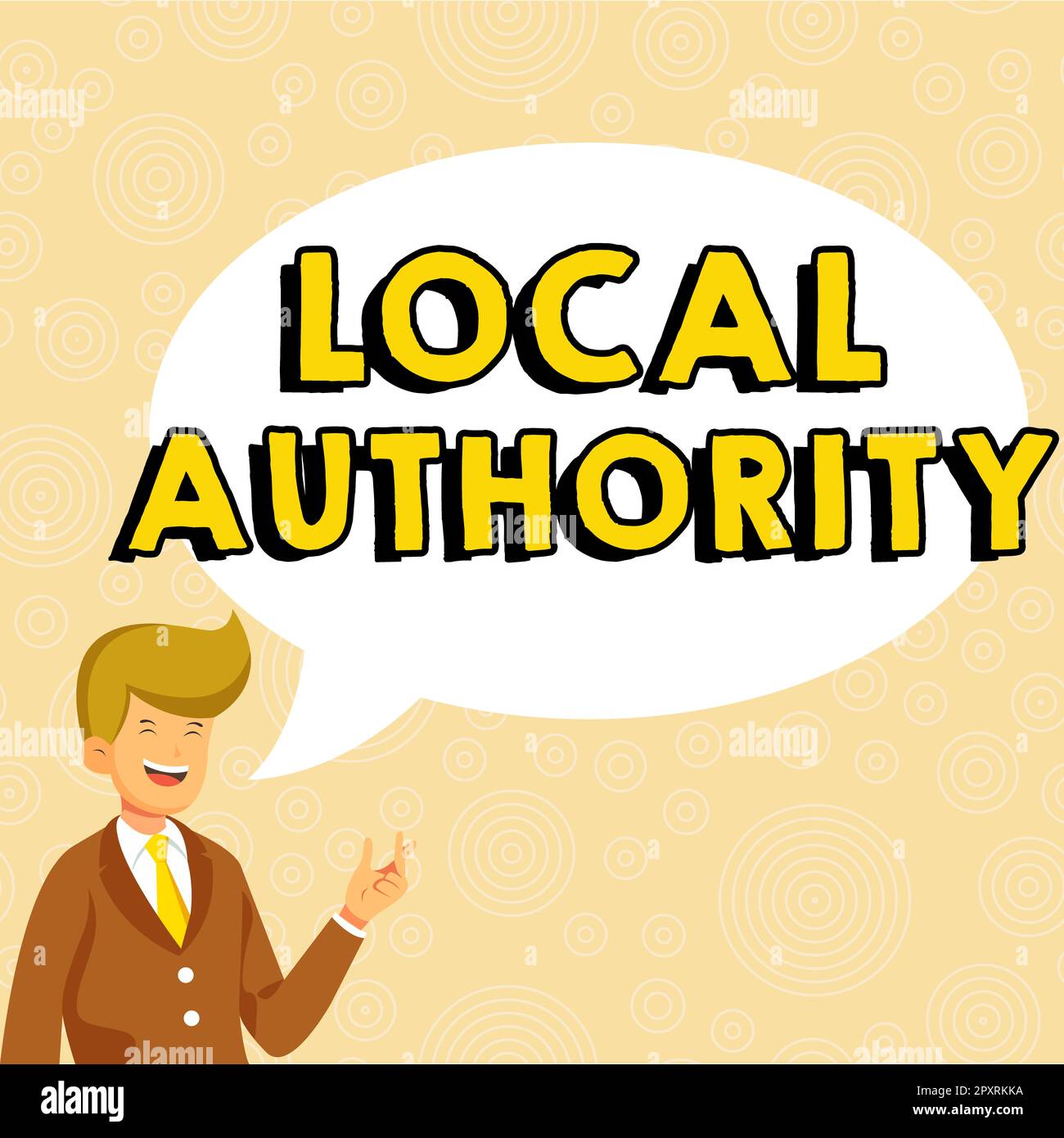 Text sign showing Local Authority, Word Written on the group of people ...