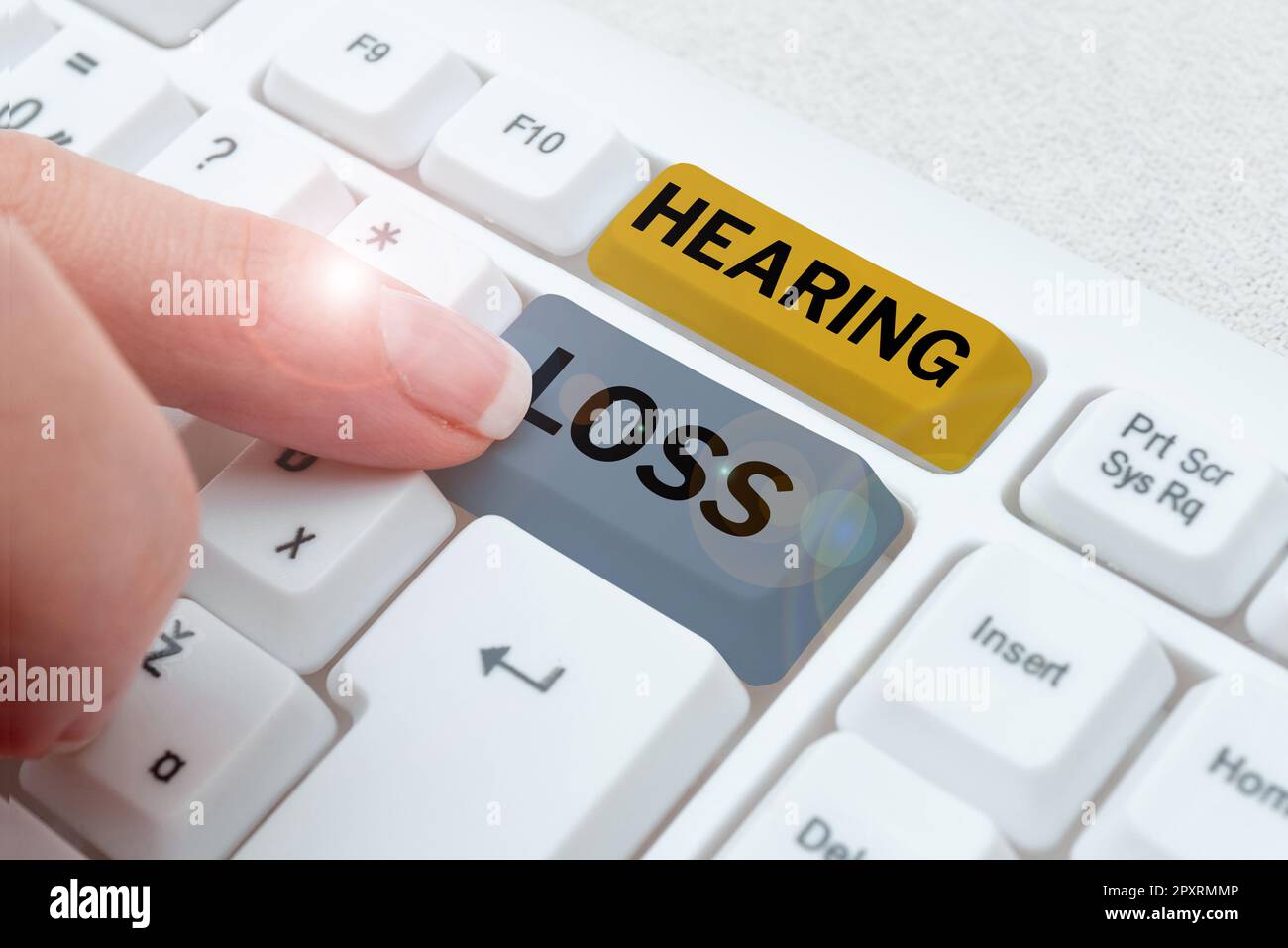 Hand writing sign Hearing Loss, Business showcase is partial or total ...