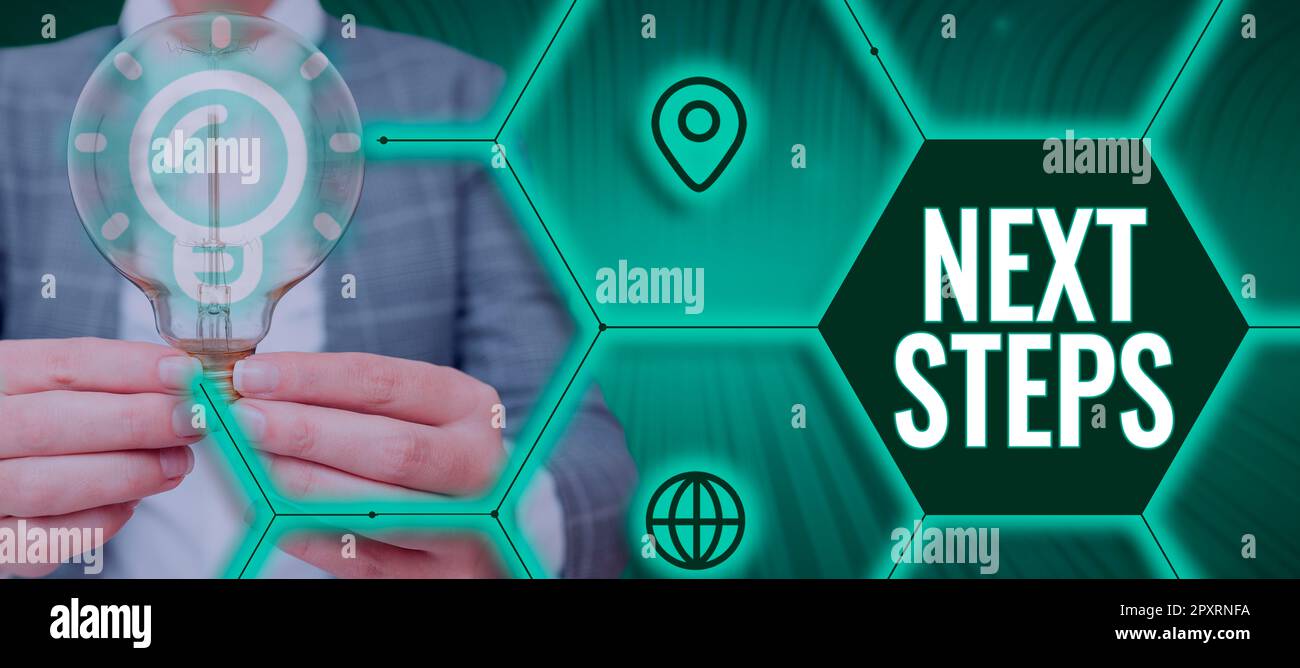 Inspiration showing sign Next Steps, Word for numper of process going ...