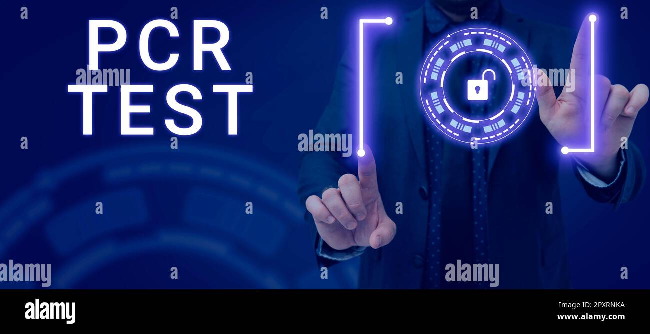 Sign displaying Pcr Test, Business concept qualitative detection of ...