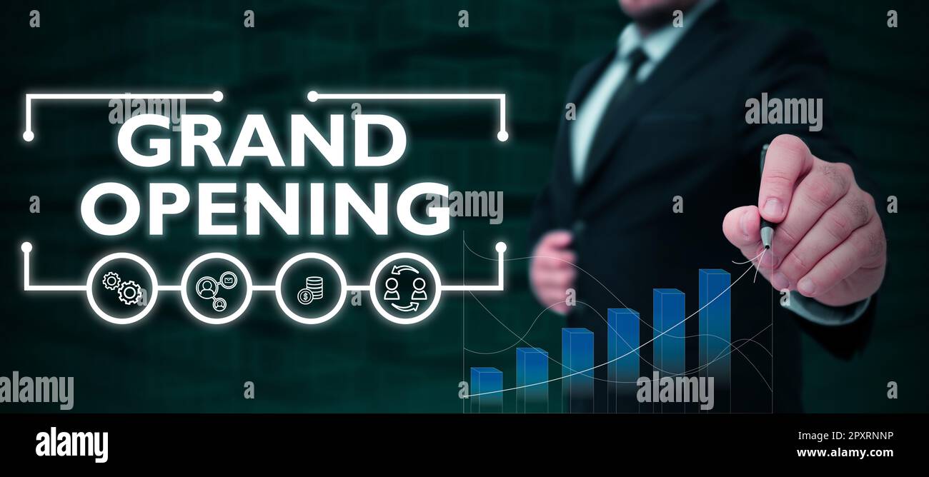 Text sign showing Grand Opening, Business concept Ribbon Cutting New ...