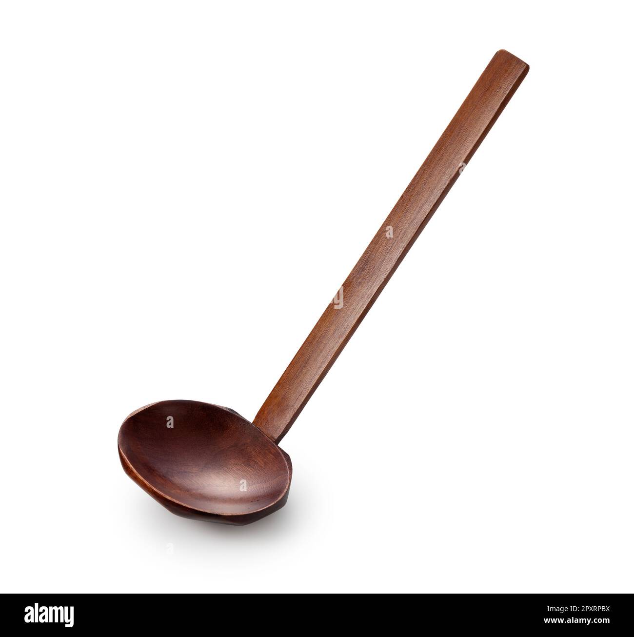 Wooden ladle placed on white background. Japanese wooden ladle Stock ...