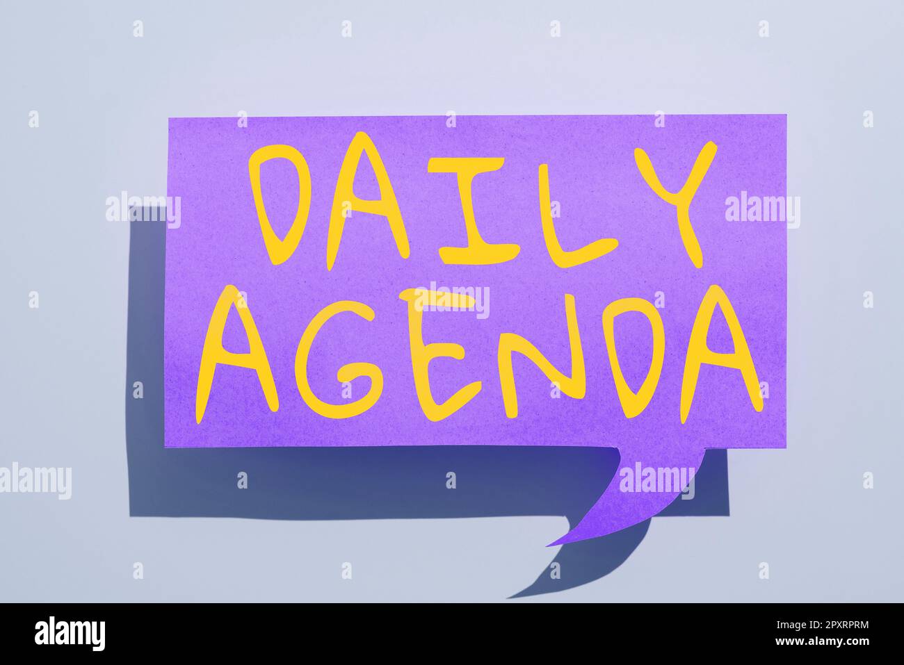 Sign displaying Daily Agenda, Business idea To do list of items be ...