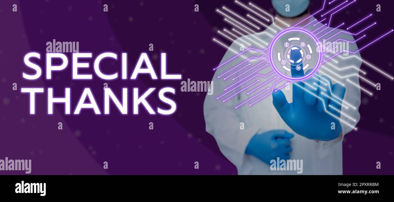 Text sign showing Special Thanks, Business idea expression of ...