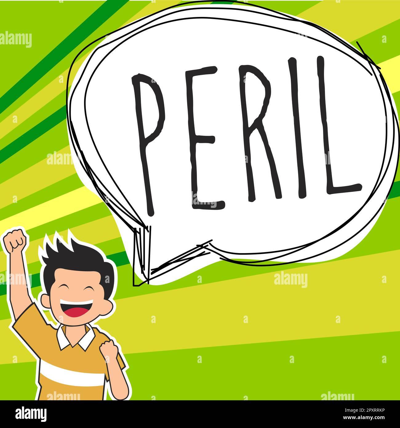 Hand writing sign Peril, Business showcase indicates something ...