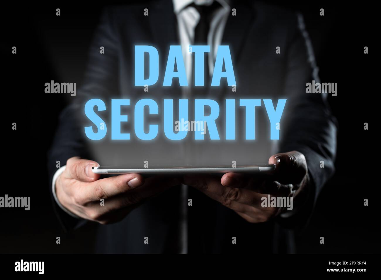 Text caption presenting Data Security, Concept meaning Confidentiality Disk Encryption Backups ...