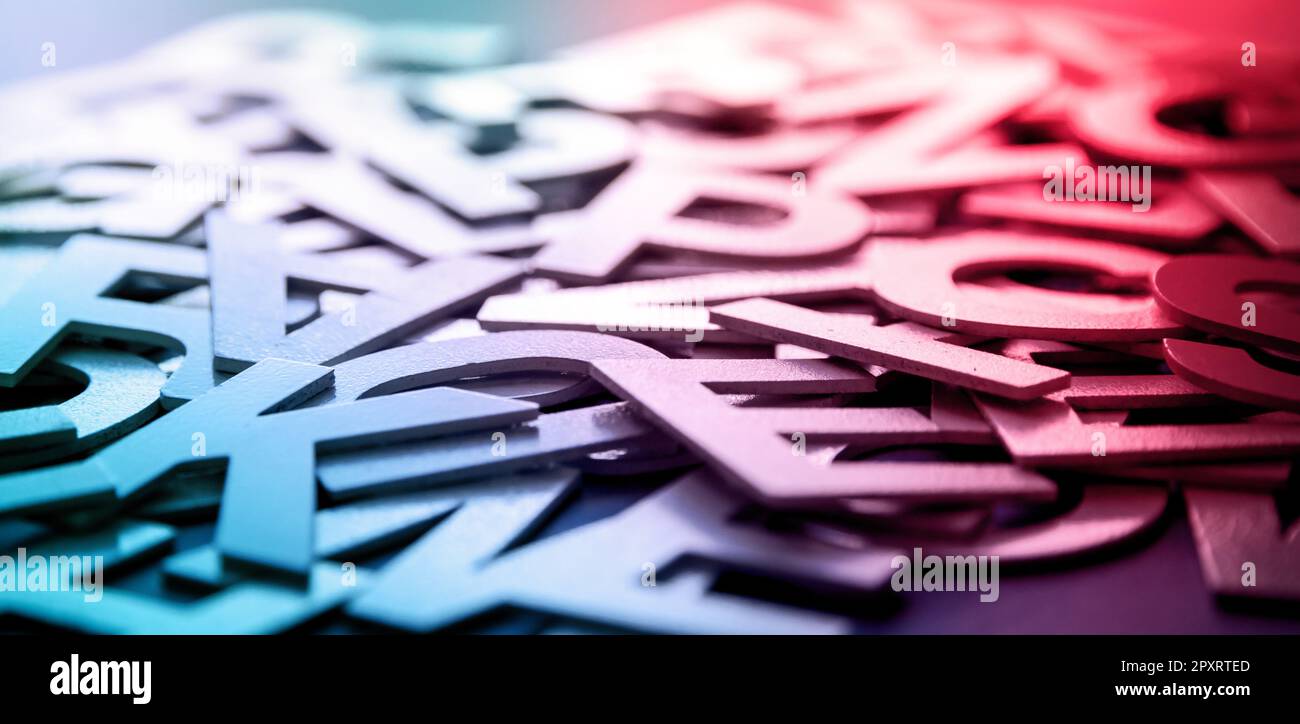 Mixed solid letters pile closeup photo. Education background concept ...
