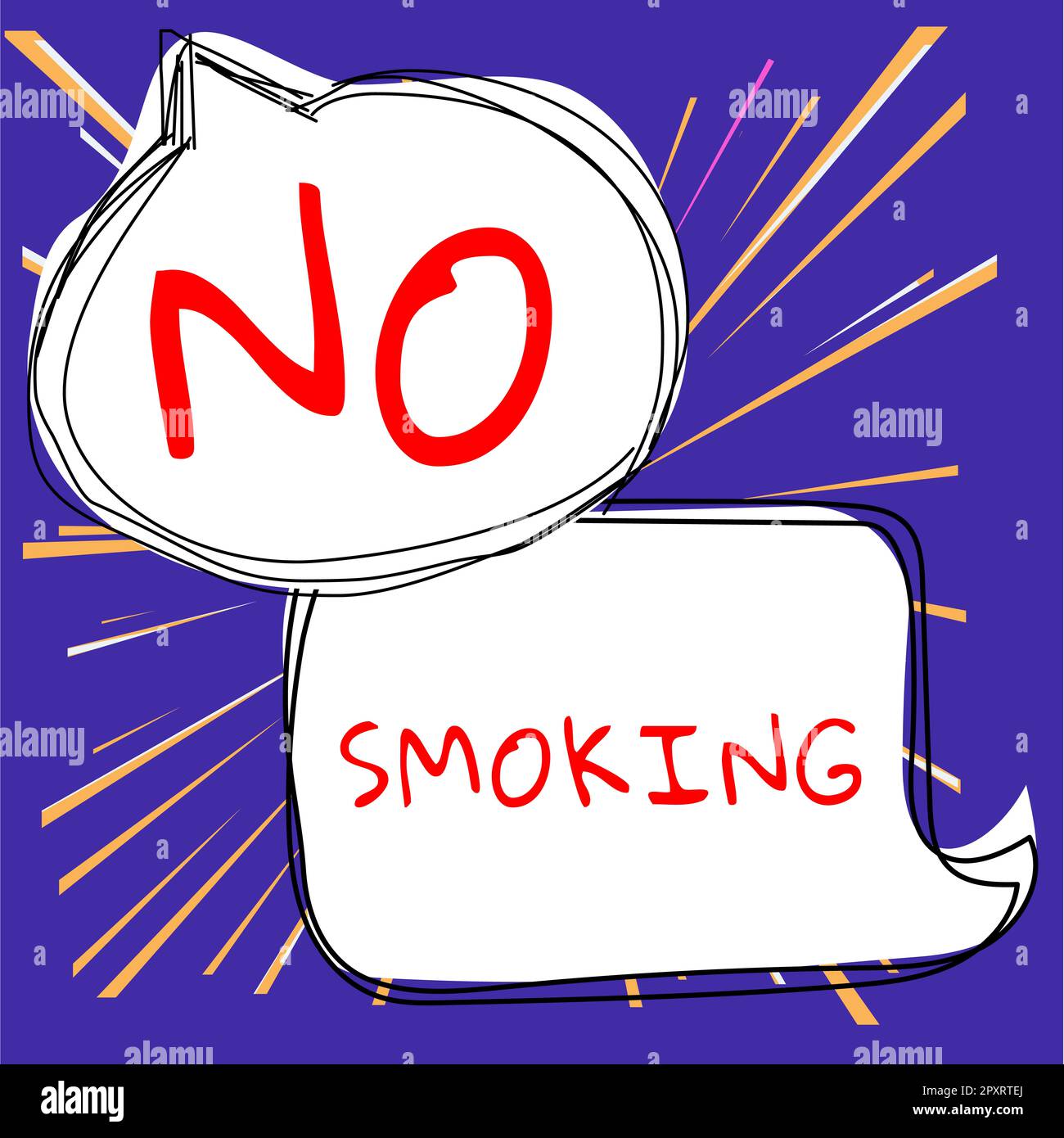 Hand writing sign No Smoking, Word Written on using tobacco is forbiden ...