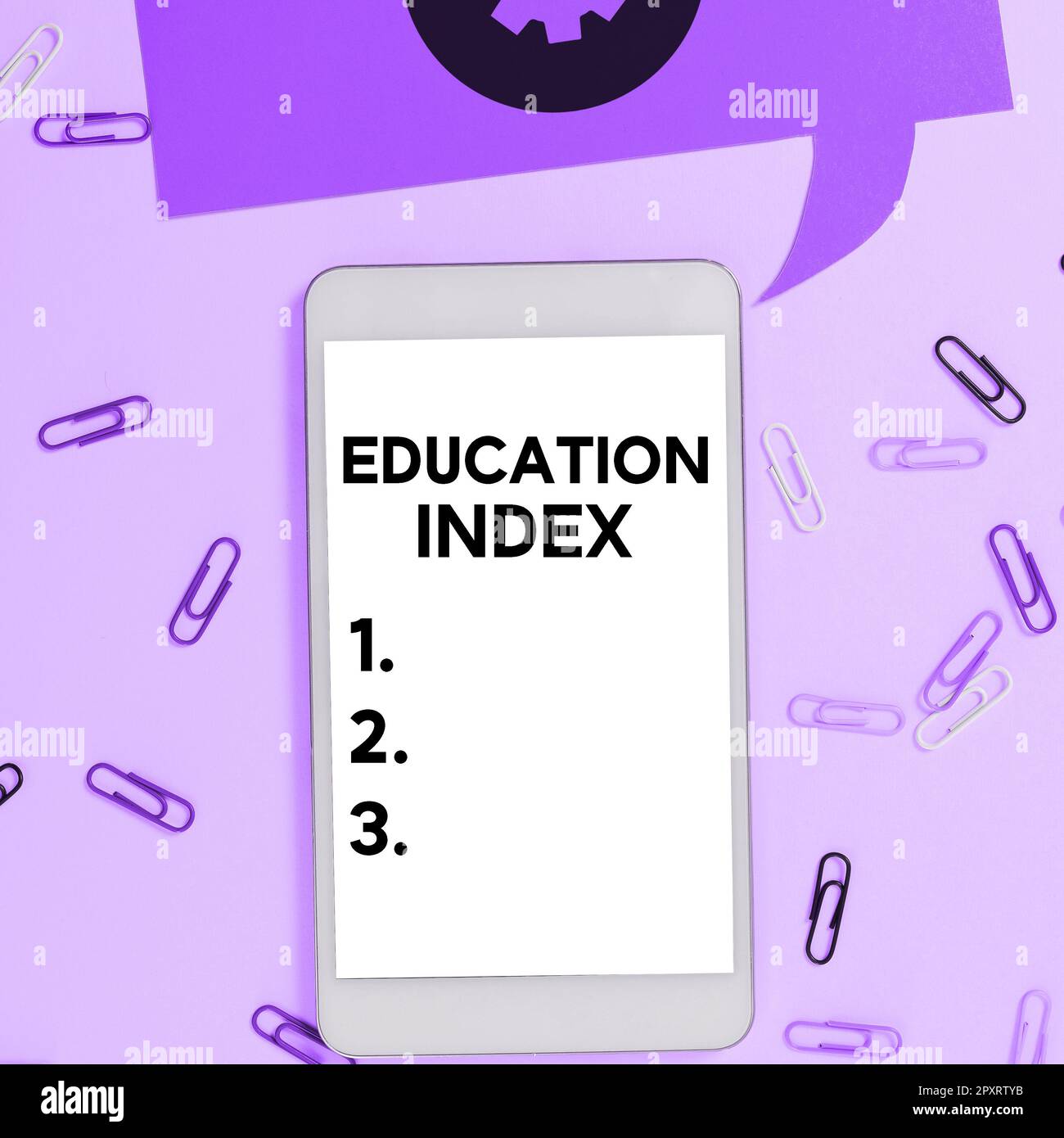Text caption presenting Education Index, Word for aiming to meet ...