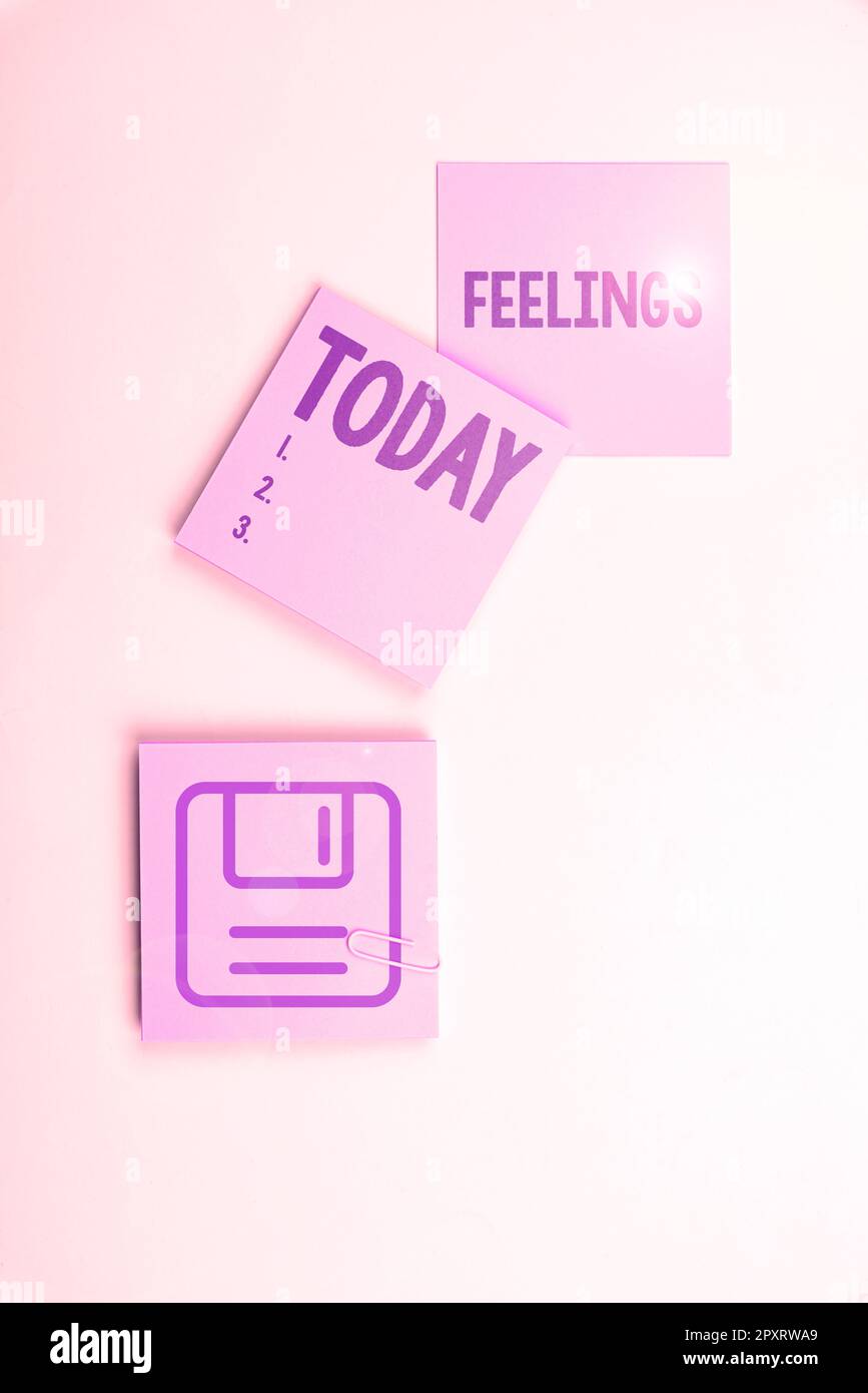 Text sign showing Feelings, Word Written on causing happy positive ...