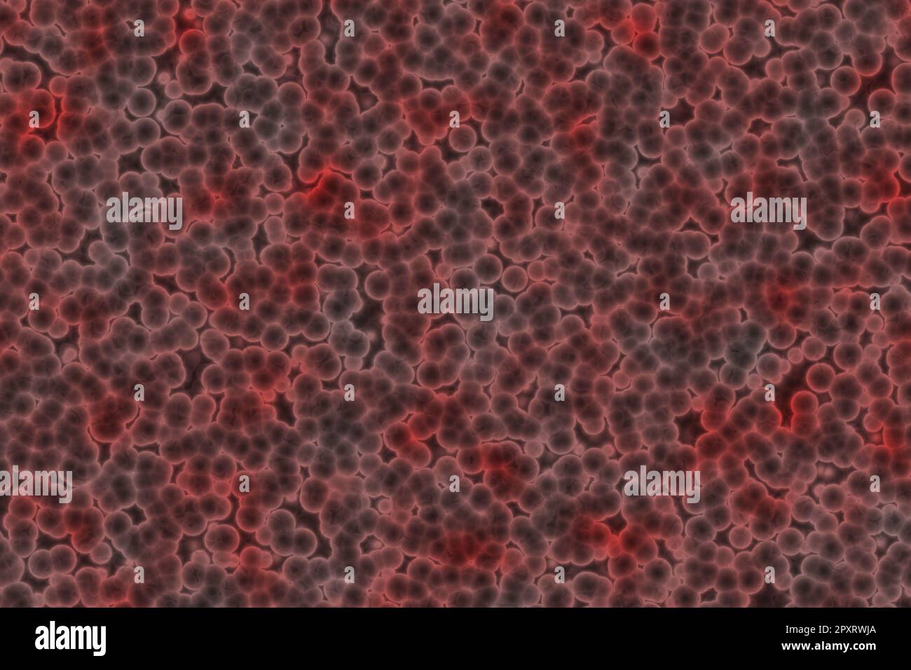 modern artistic red big amount of bio virus digitally drawn background ...