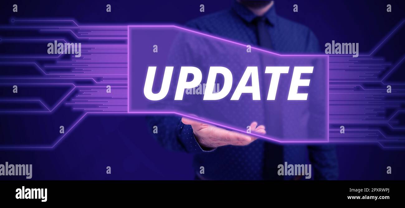 Writing displaying text Update, Business approach Up to date Make something more modern or ...