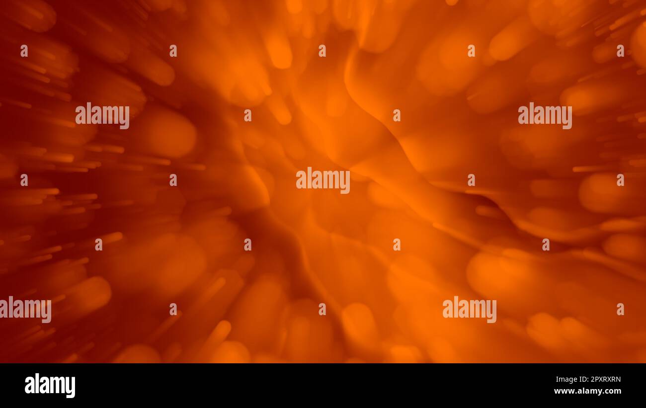 dark orange bokeh shimmering curved shapes bg - abstract 3D rendering ...