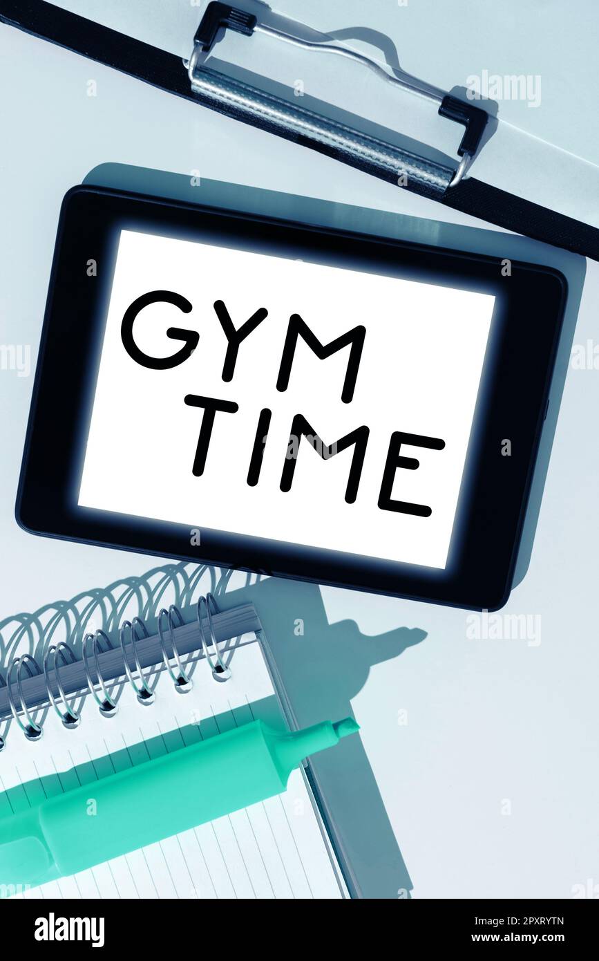 Text showing inspiration Gym Time, Word for a motivation to start ...