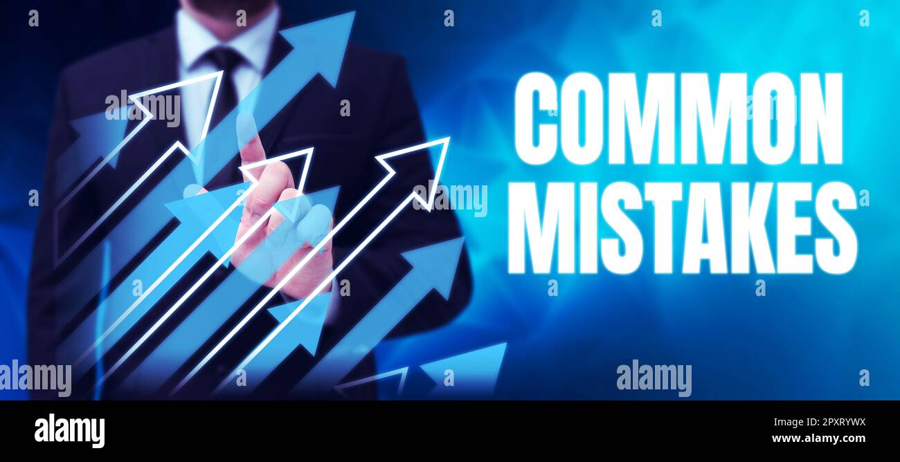 Inspiration showing sign Common Mistakes, Business showcase actions ...