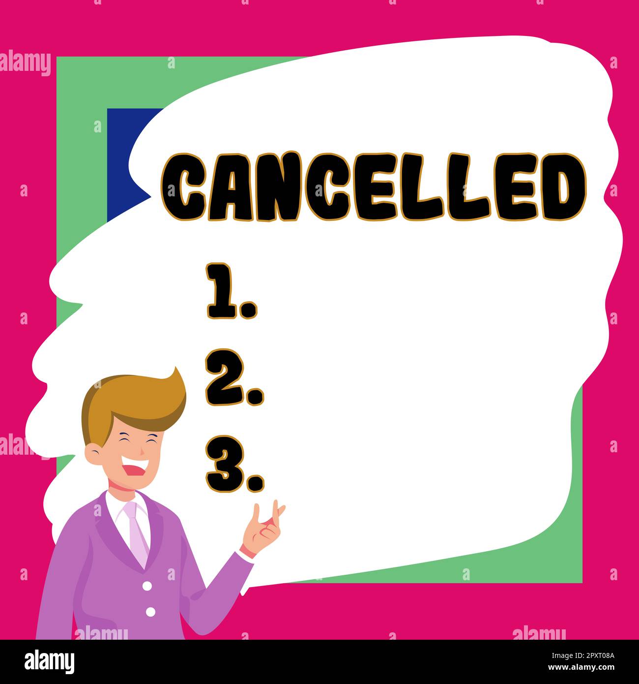 Hand writing sign Cancelled, Word Written on decide or announce that ...