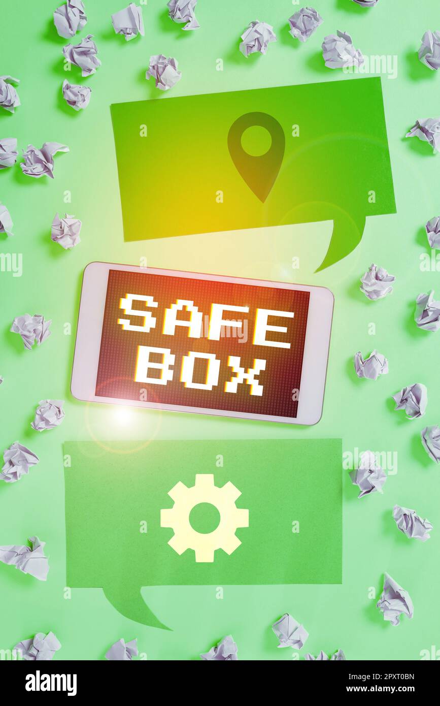 Writing displaying text Safe Box, Internet Concept A small structure ...