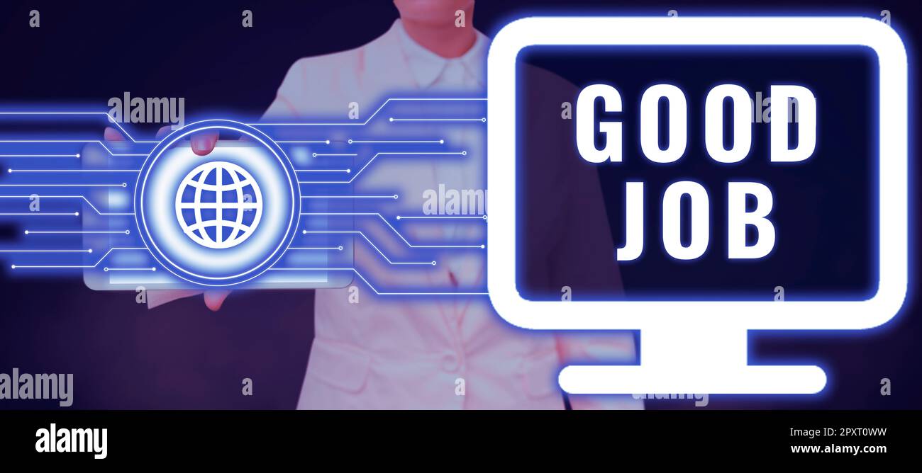 Text showing inspiration Good Job, Conceptual photo encourage someone ...