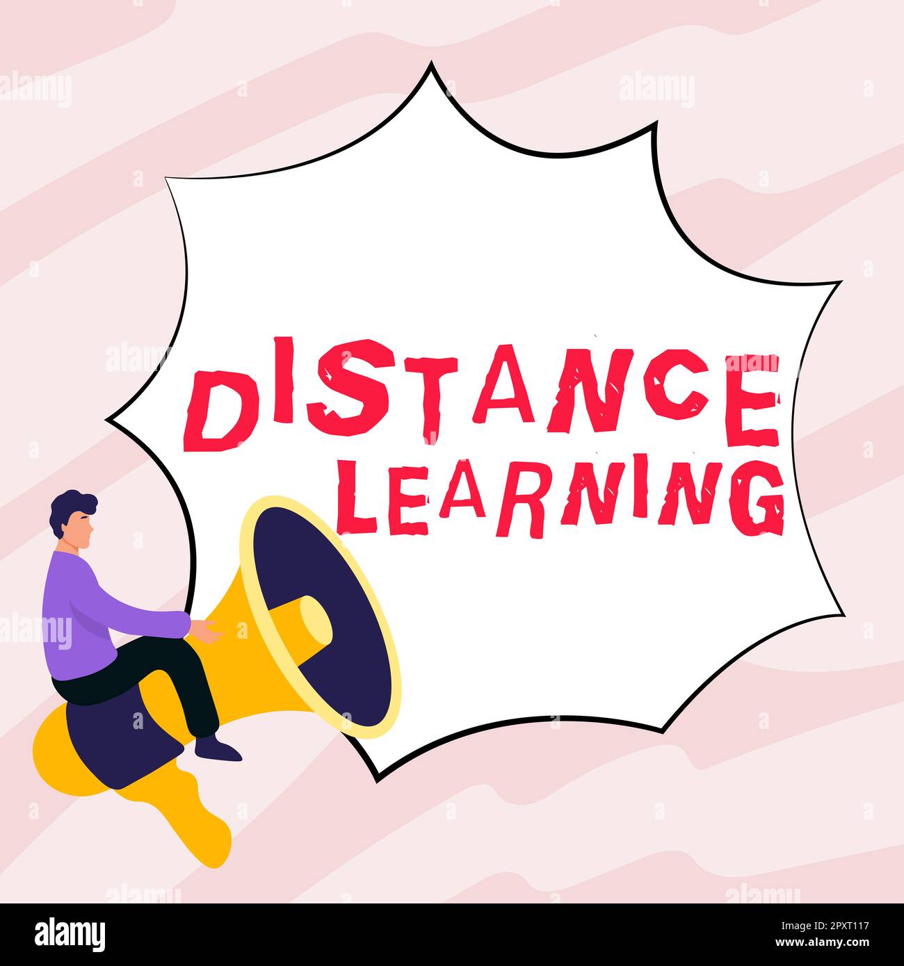 Hand writing sign Distance Learning, Concept meaning educational ...