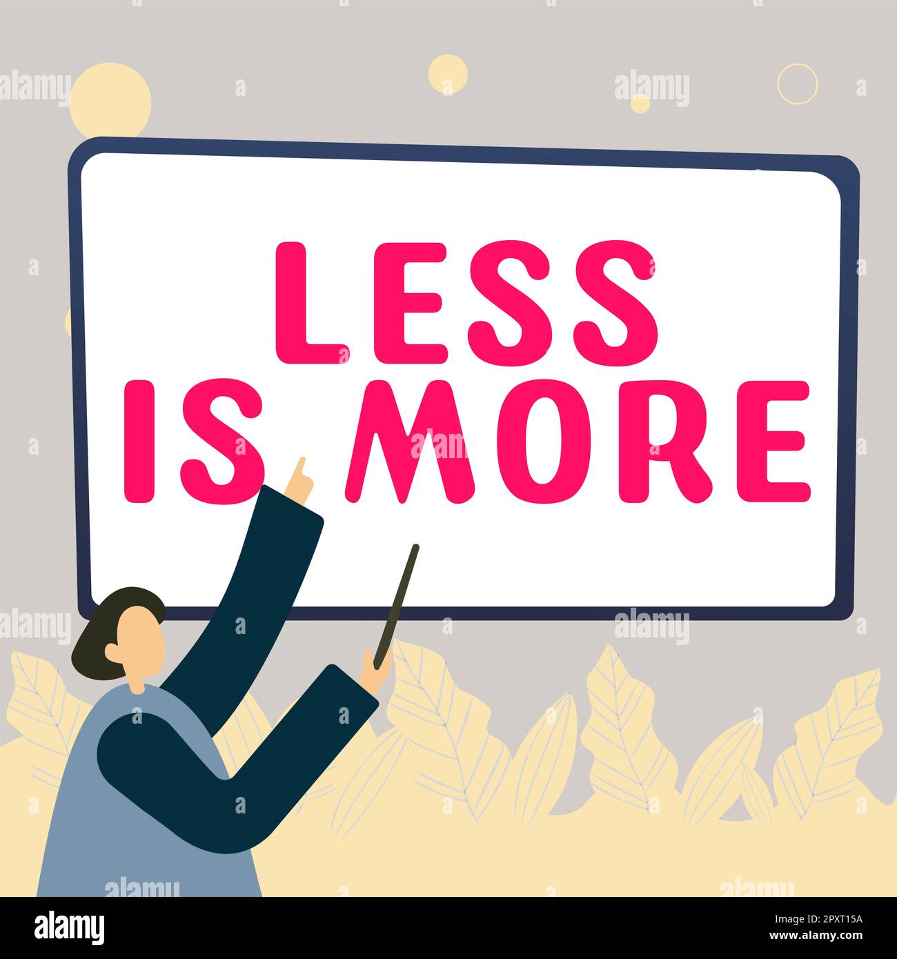 Handwriting text Less Is More, Word for Minimalist approach to artistic ...