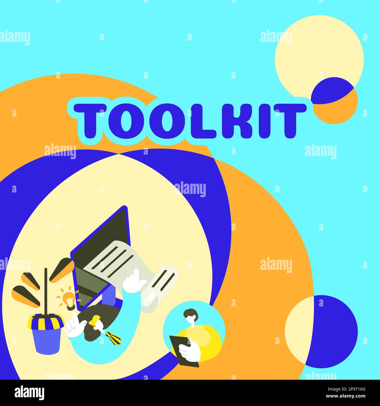 Hand writing sign Toolkit, Conceptual photo set of tools kept in a bag ...