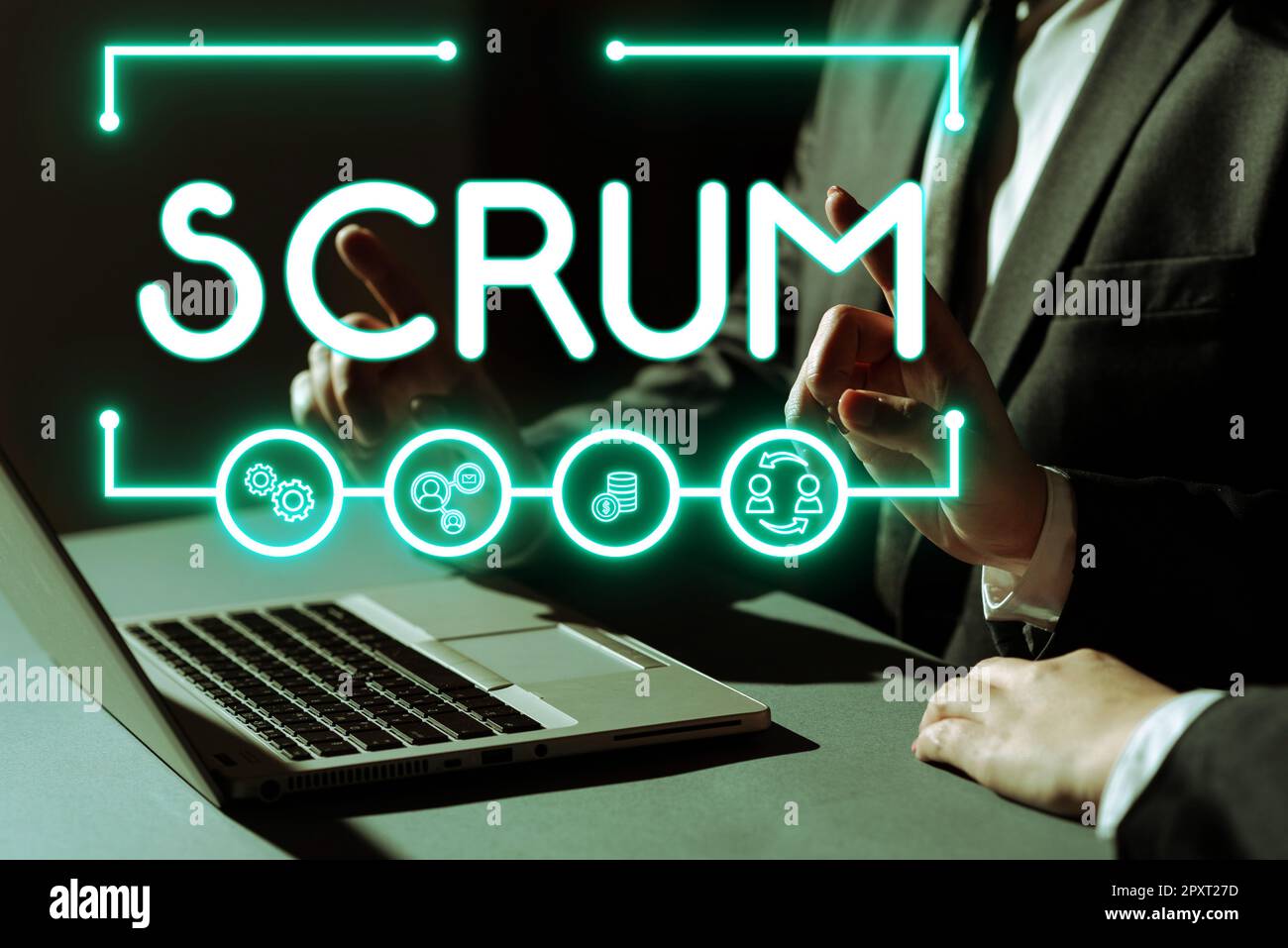 Conceptual display Scrum, Business overview handwriting as distinct ...