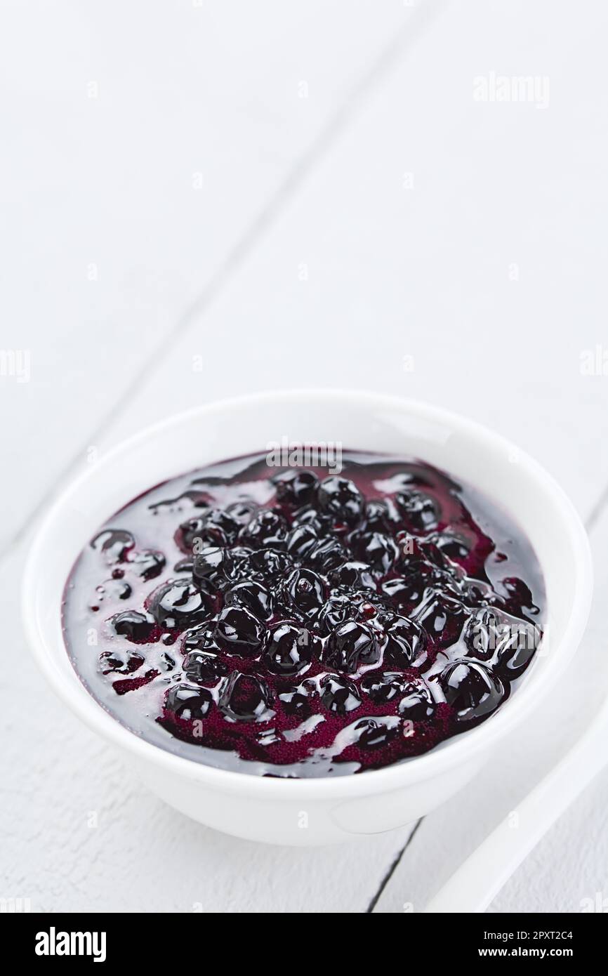 Fresh homemade jam made of Patagonian Calafate berries (lat. Berberis ...