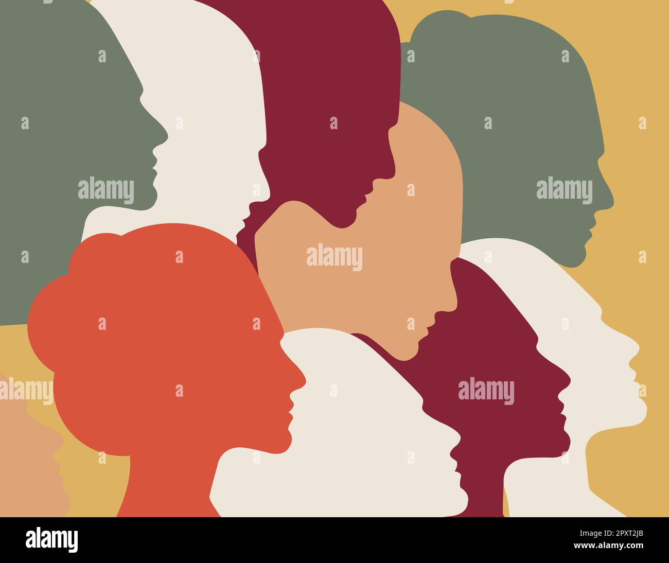 People face silhouette person female profile avatar vector icon in a ...