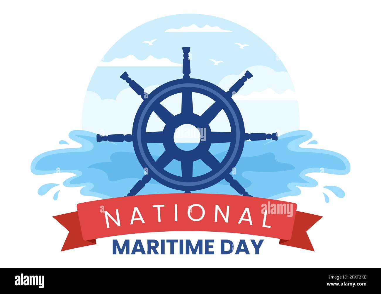 World Maritime Day Illustration with Sea and Ship for Web Banner or ...