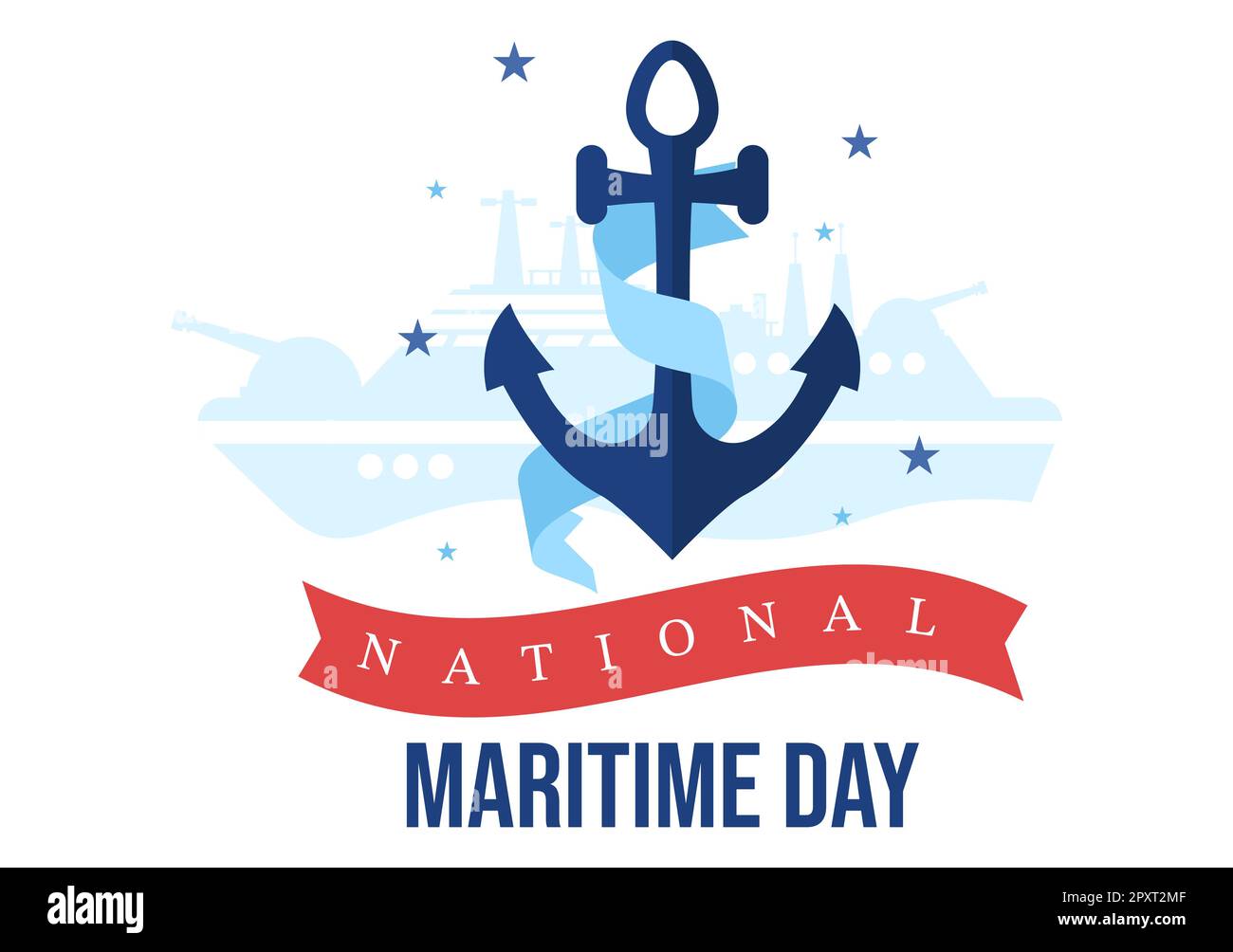 World Maritime Day Illustration with Sea and Ship for Web Banner or ...