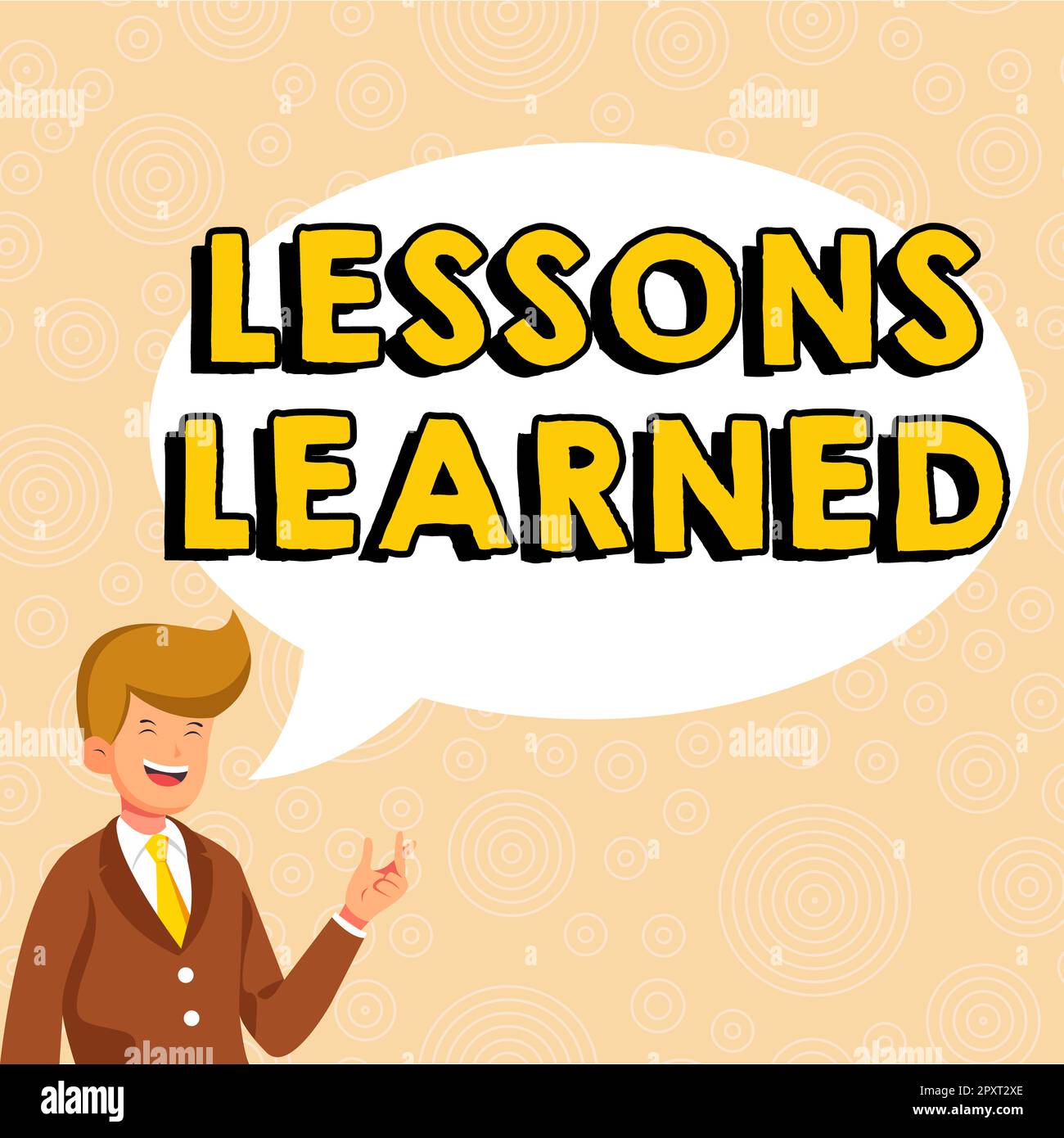 Hand writing sign Lessons Learned, Business showcase Promote share and use knowledge derived ...