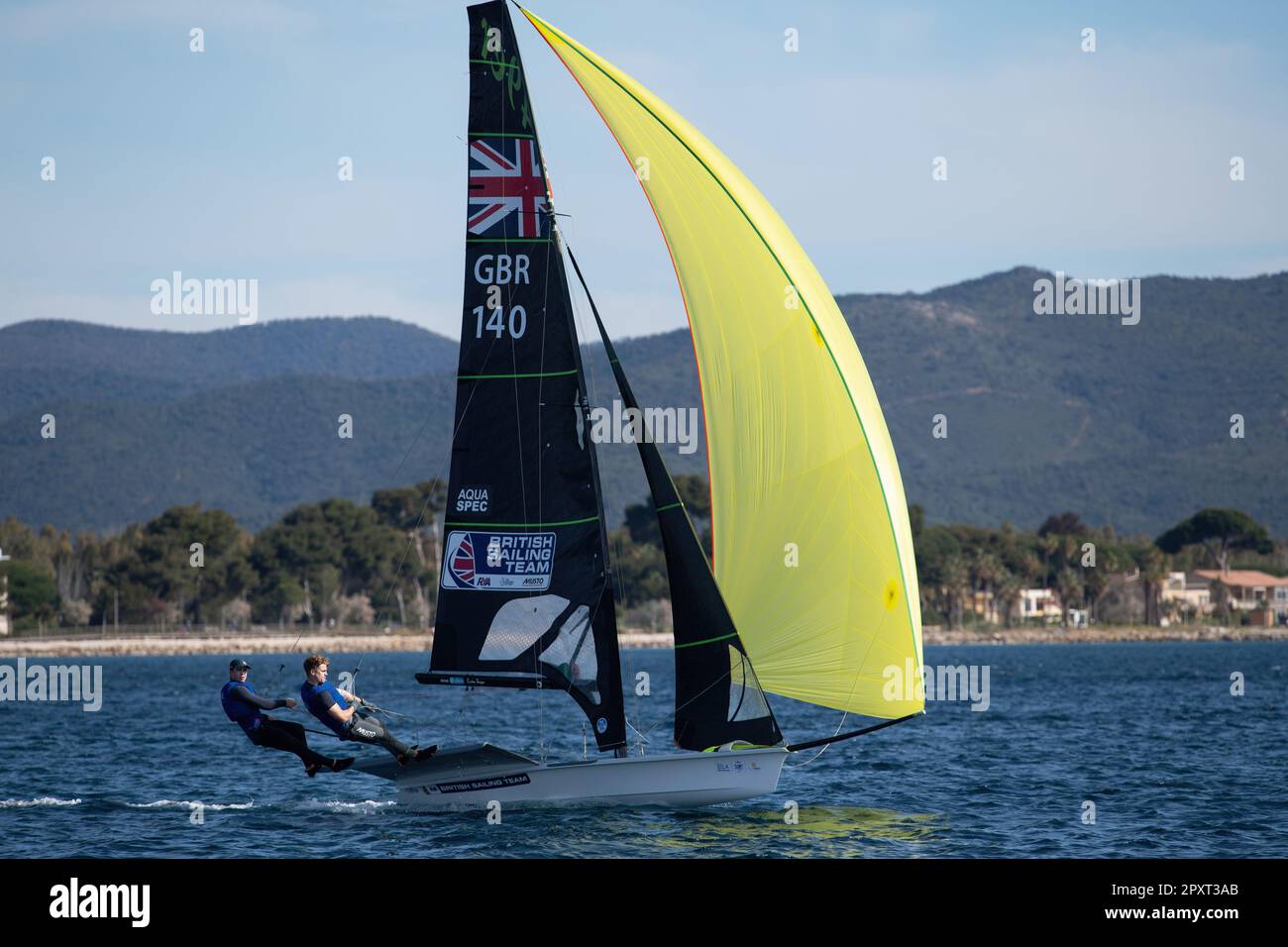 Hyeres, France. 25th Apr, 2023. British team (Nick Robins and Daniel ...