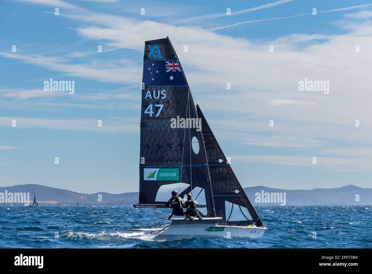 Hyeres, France. 25th Apr, 2023. Australian team (Laura Harding and ...