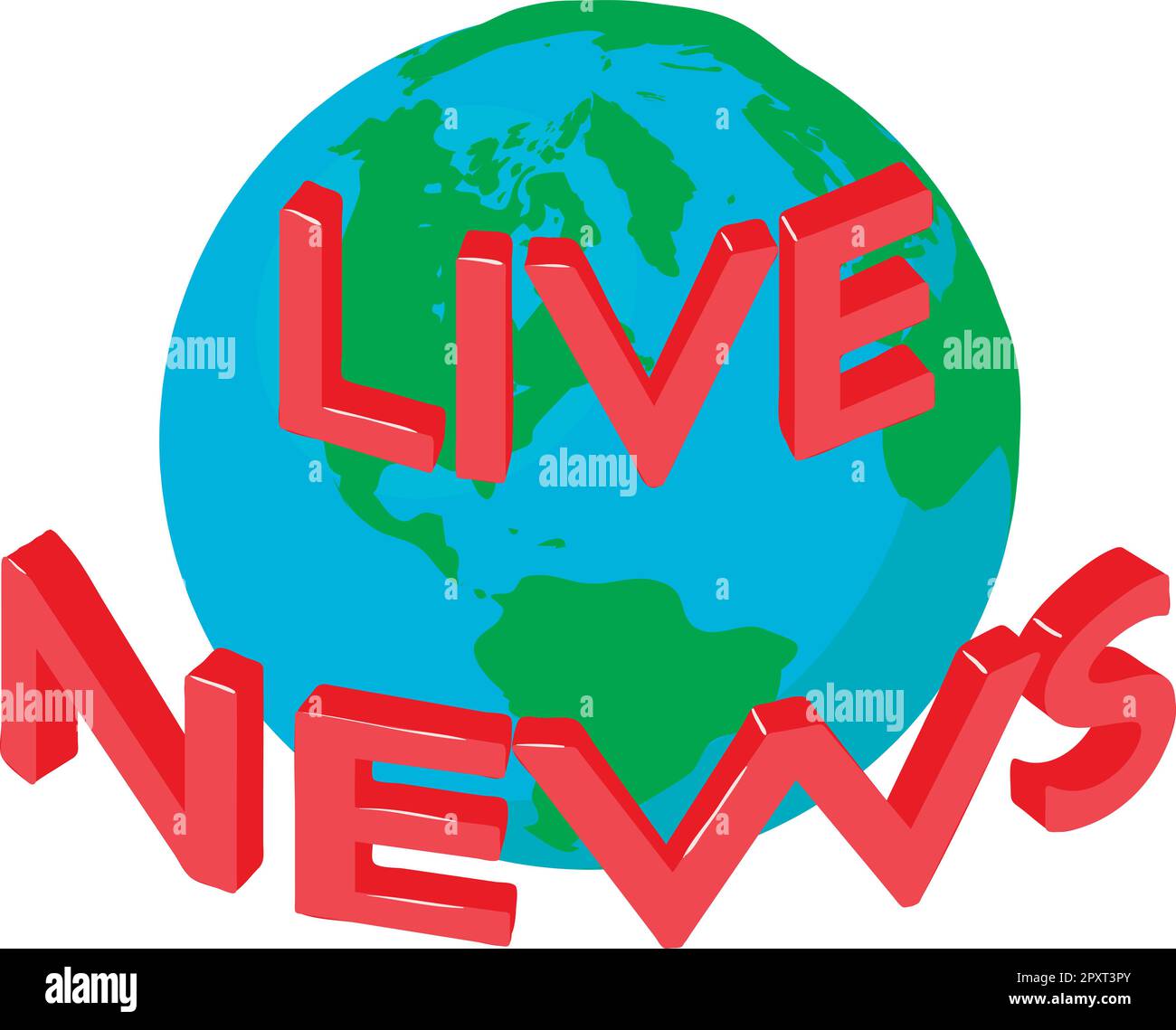 World news icon isometric vector. Inscription live news on planet ...